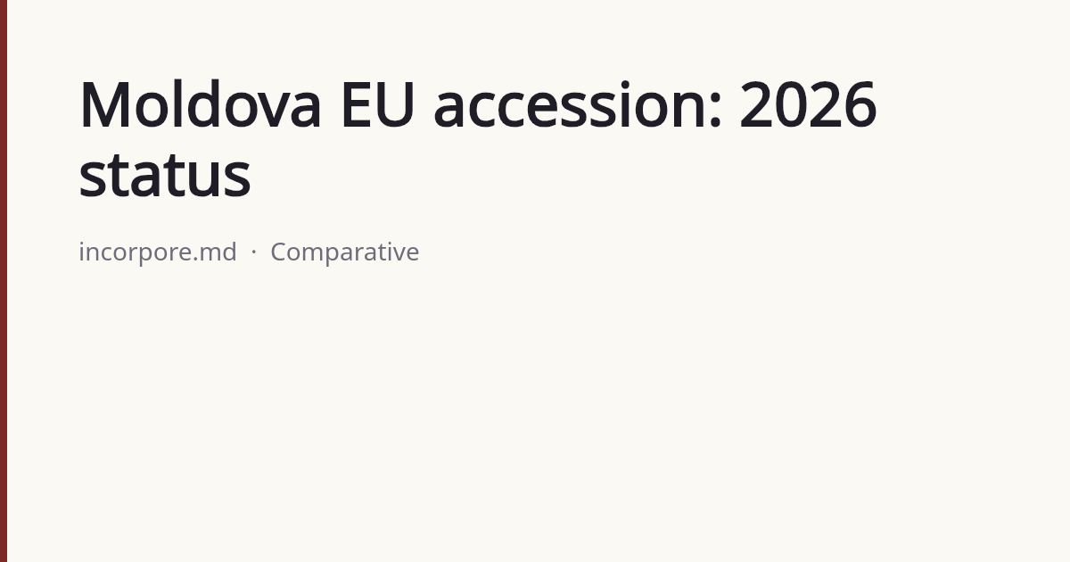 Moldova EU accession: 2026 status | Incorpore